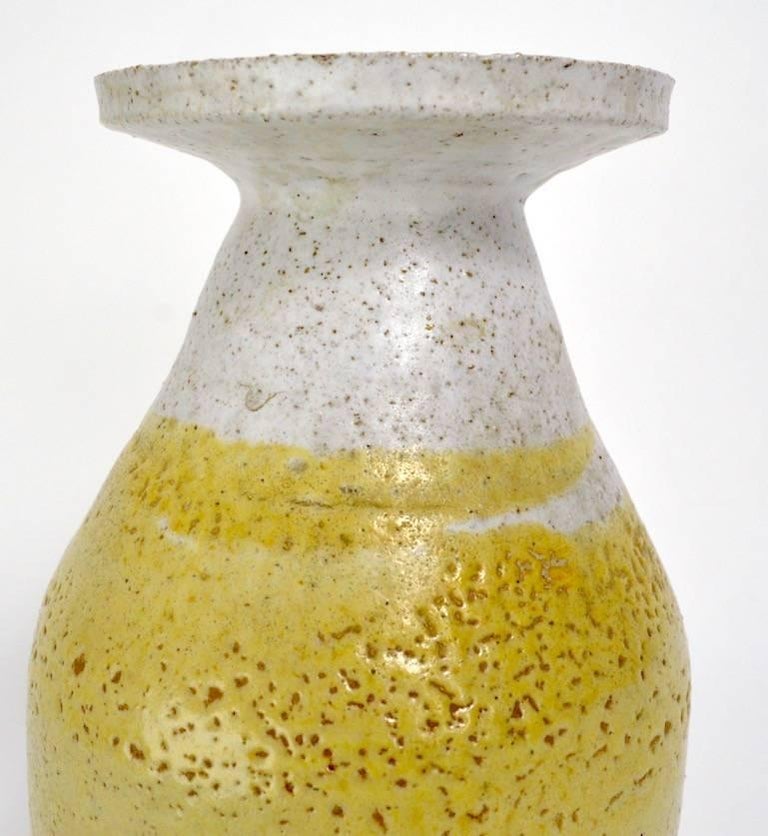 Modernist Stoneware Pottery Vase in the Style of Raymor at 1stDibs