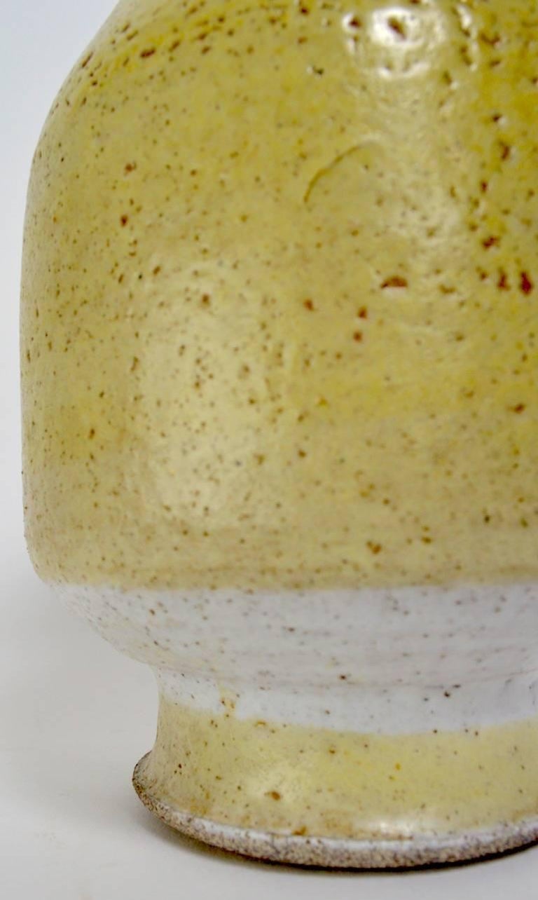 Modernist Stoneware Pottery Vase in the Style of Raymor at 1stDibs