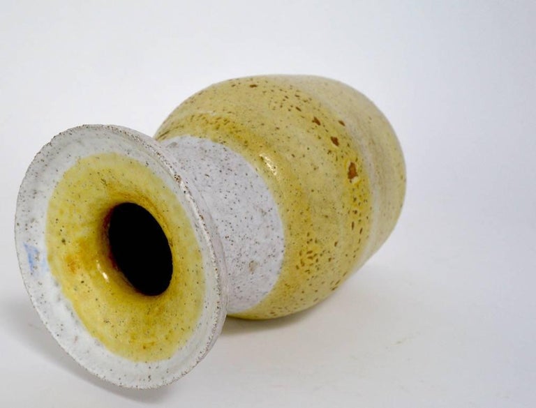 Modernist Stoneware Pottery Vase in the Style of Raymor at 1stDibs