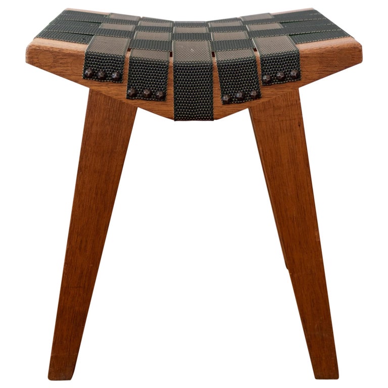 Modernist Strap Stool, 1950s at 1stDibs