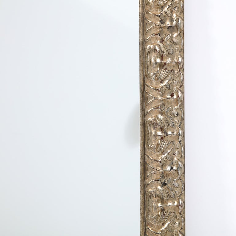 Modernist Stylized Carved Foliate Giltwood Rectangular Mirror For Sale ...