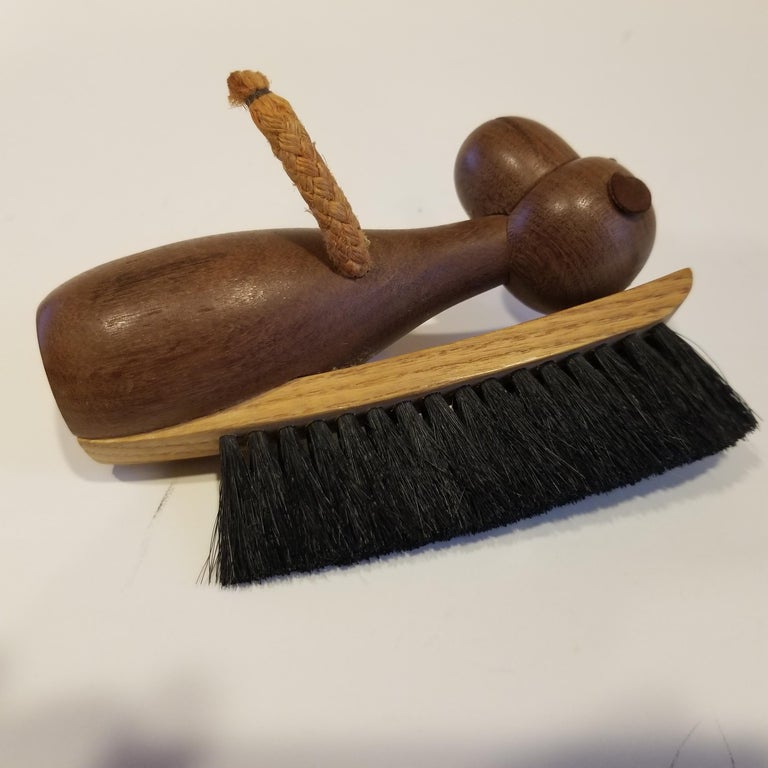 Modernist Teak Wood Squirrel Figurine Shoe Brush Italy 1960s after Kay ...