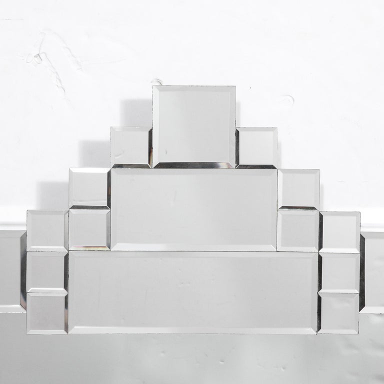 Modernist Tessellated Geometric Mirror with Stepped and Beveled ...