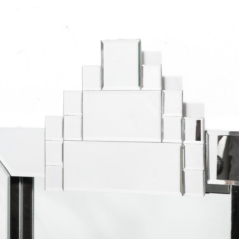 Modernist Tessellated Geometric Mirror with Stepped and Beveled ...