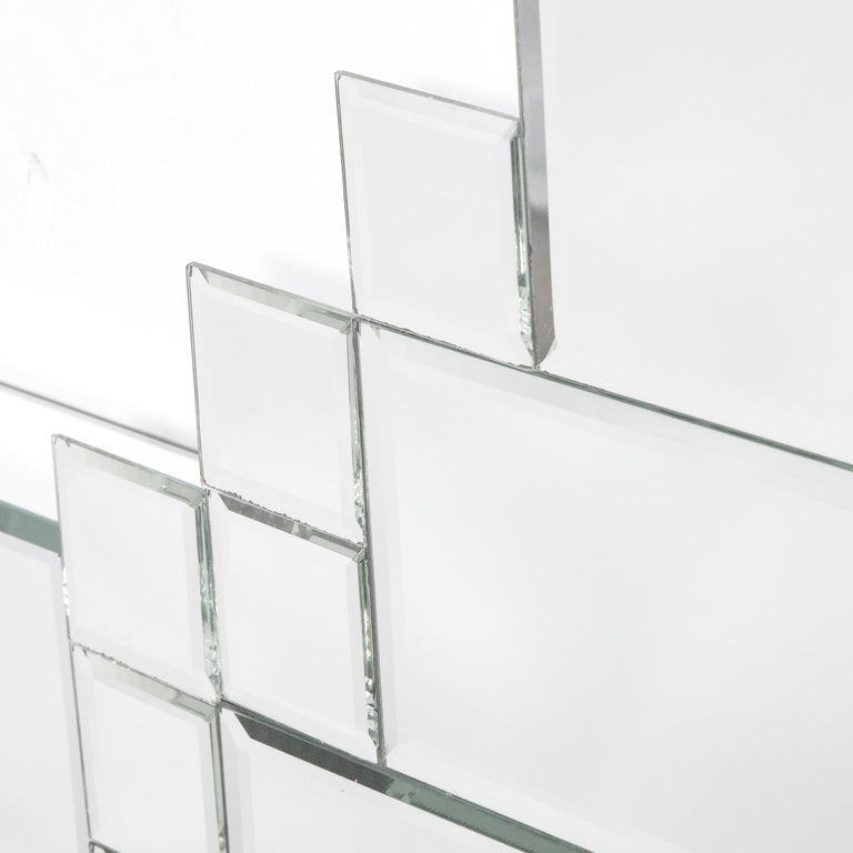 Modernist Tessellated Geometric Mirror with Stepped and Beveled ...