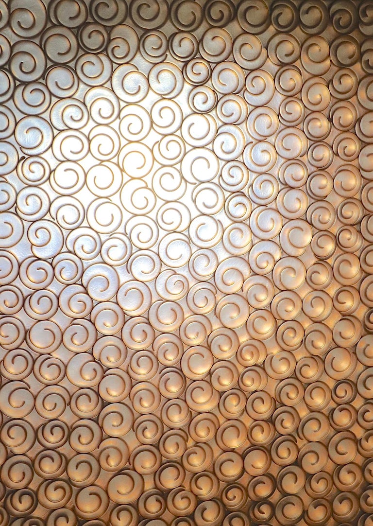 Modernist Translucent Architectural Panel with Repeating Curlicue Field ...