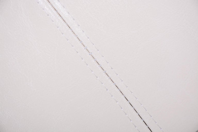 Modernist Tubular Stool, Ivory Leather, Chrome-Plated Steel, Slezák ...