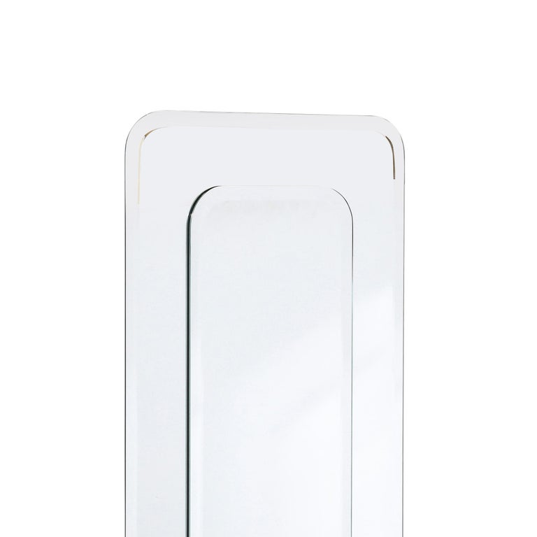 Modernist Two Tier Mirror w/ Rounded and Beveled Edges, Custom for High ...