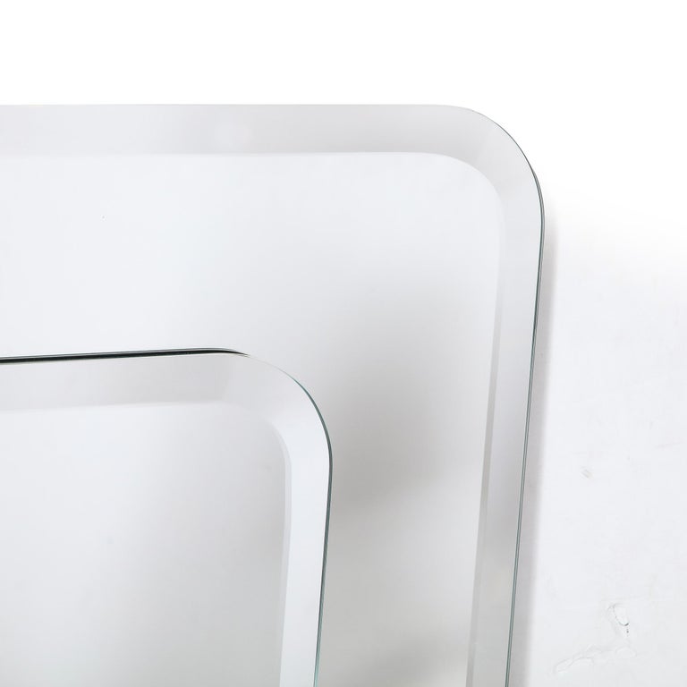 Modernist Two Tier Mirror w/ Rounded and Beveled Edges, Custom for High ...