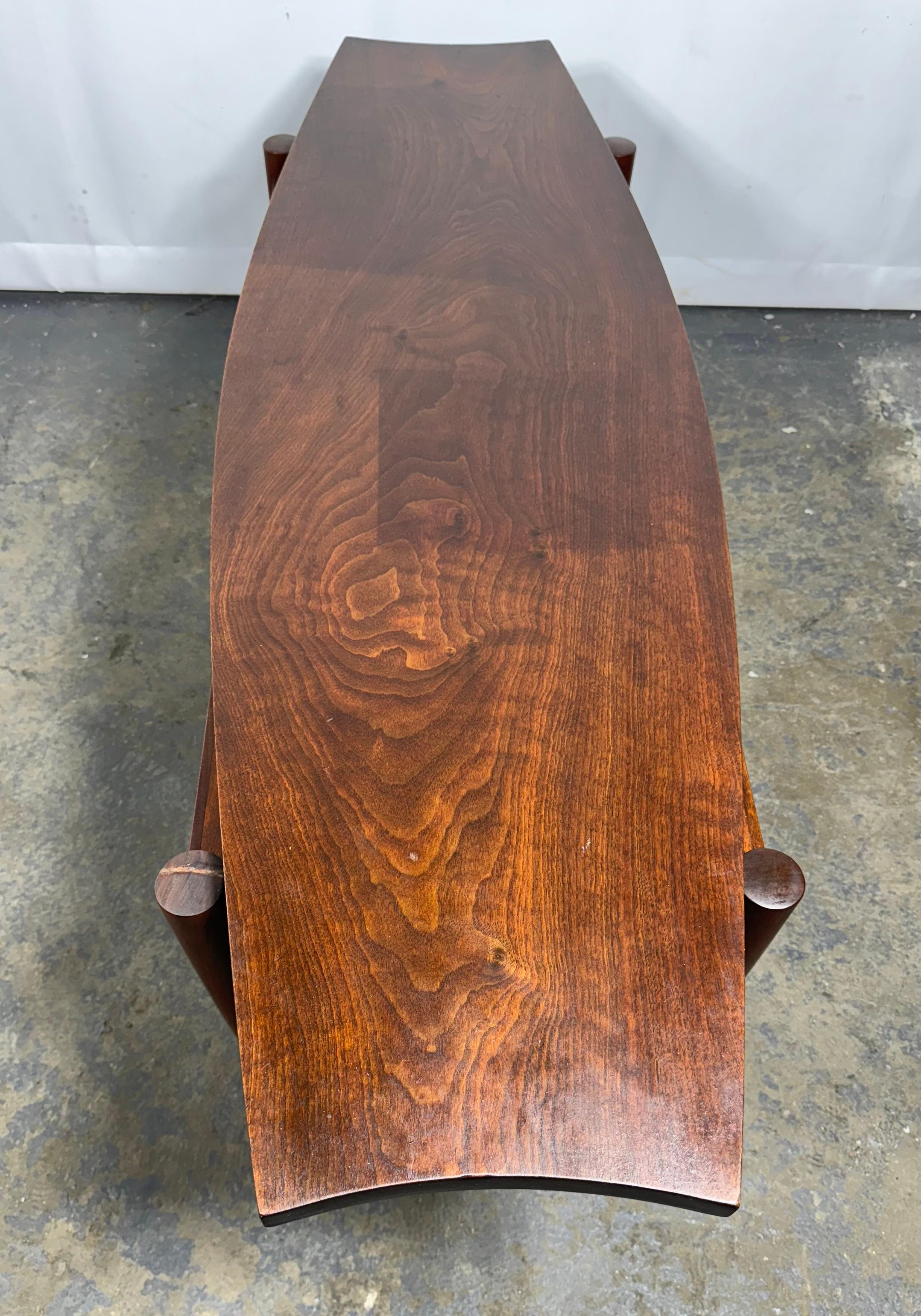 Modernist Walnut Cocktail / coffee table / floating top with drawer For ...