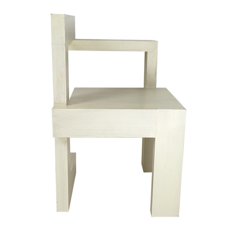 Modernist White Wooden Chair "Steltman" Designed by Gerrit Rietveld at ...
