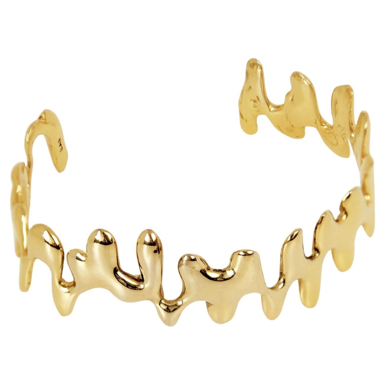 Contemporary Wiggle Bangle, 18 Carat Gold Plated Recycled Silver For ...