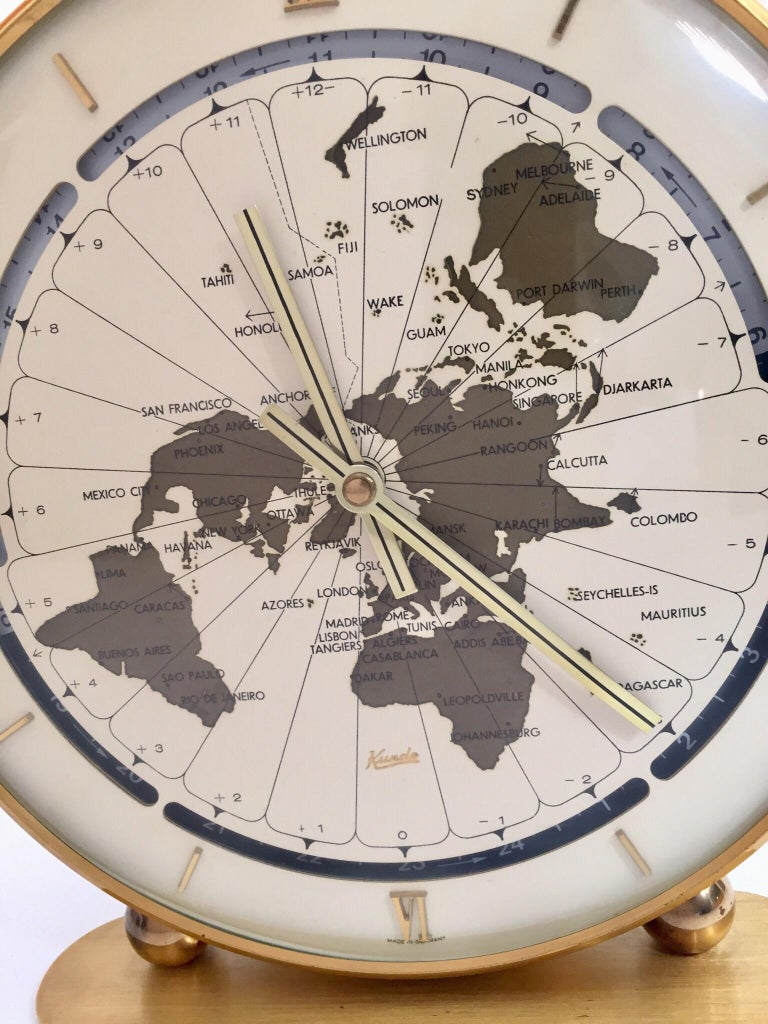 Modernist World Desk Clock Kundo by Kieninger and Obergfell, West ...