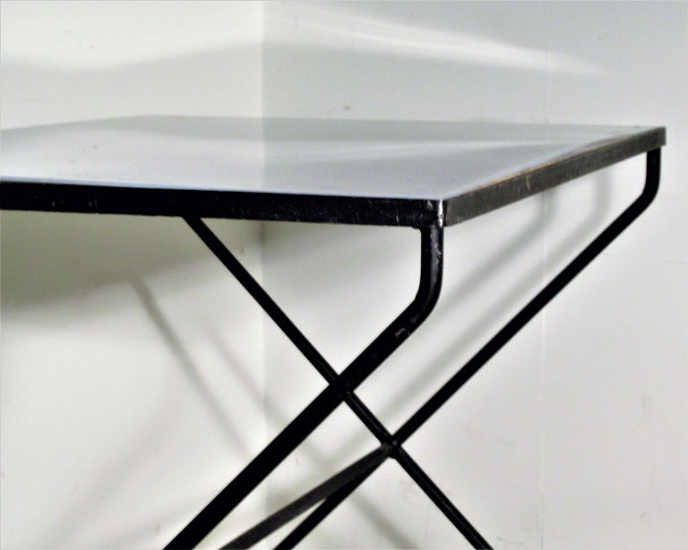 Modernist X Base Iron Table at 1stDibs