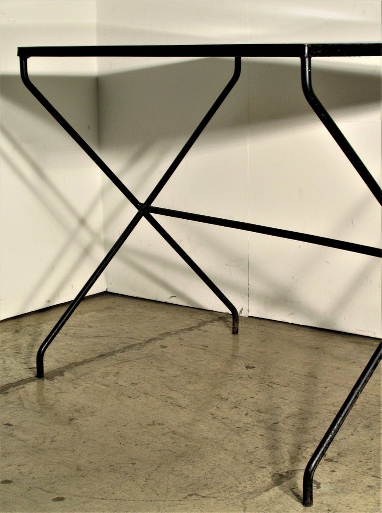 Modernist X Base Iron Table at 1stDibs