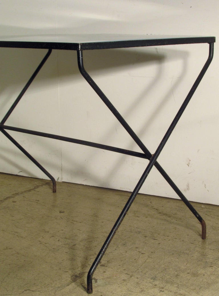 Modernist X Base Iron Table at 1stDibs