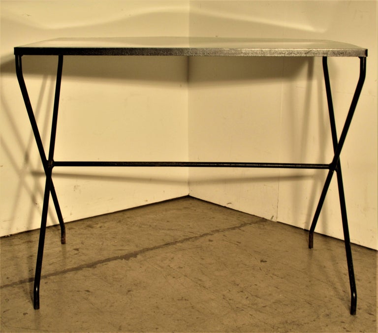 Modernist X Base Iron Table at 1stDibs