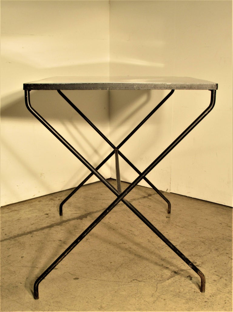 Modernist X Base Iron Table at 1stDibs