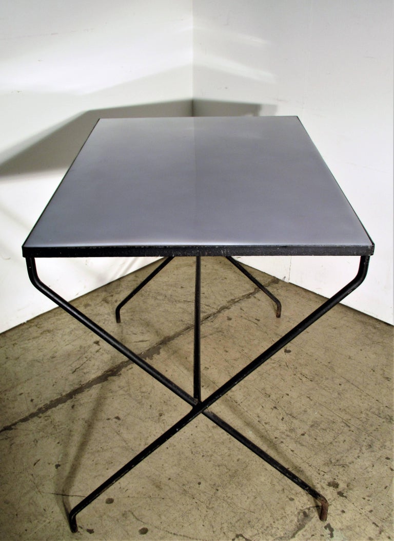 Modernist X Base Iron Table at 1stDibs