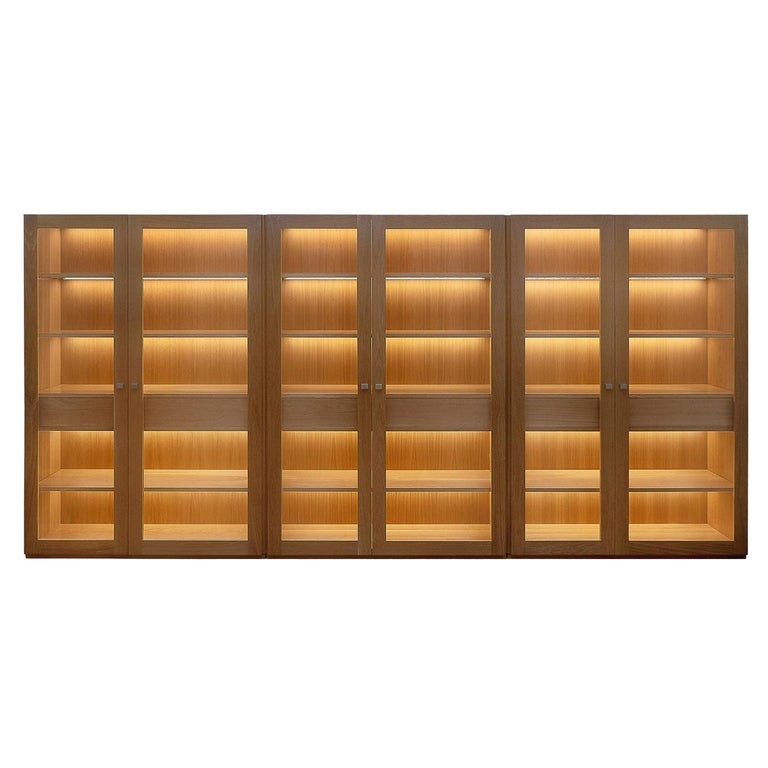 Modular Asymmetrical Durmast Bookcase by Erika Gambella For Sale at 1stDibs