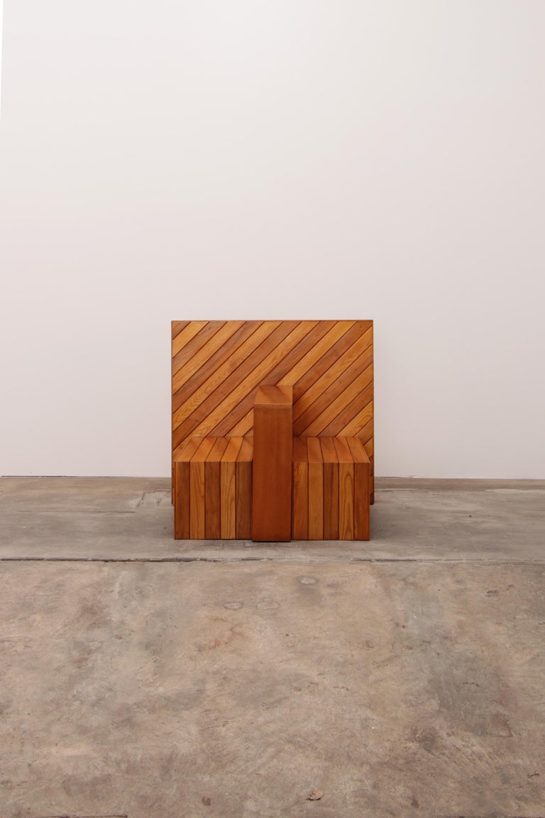 Modular Beech Set of Two Room Dividers with Benches, 1970, Italy For ...