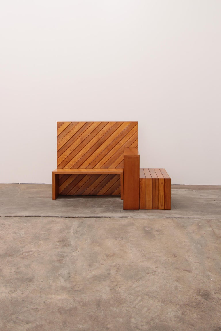 Modular Beech Set of Two Room Dividers with Benches, 1970, Italy For ...
