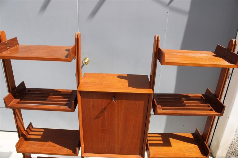Modular Bookcase in Cherry Midcentury Italian Design 1950s Shelves ...