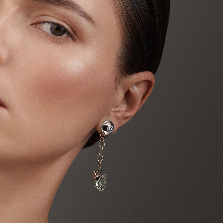 Modular Jewelry in Mono Chain Earring 18K with Prasiolite For Sale at ...