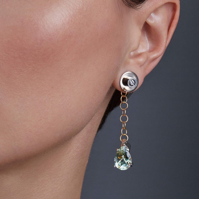 Modular Jewelry in Mono Chain Earring 18K with Prasiolite For Sale at ...
