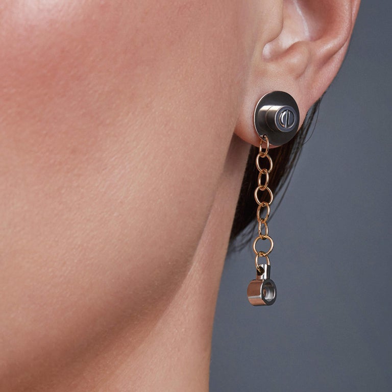 Modular Jewelry in Mono Chain Earring 18K with Prasiolite For Sale at ...