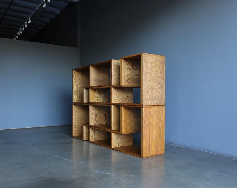 Modular Oak Bookcase, circa 1975 at 1stDibs