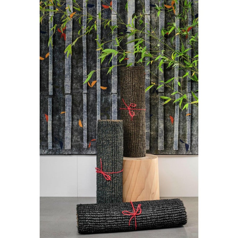 21st Cent Outdoor-Indoor Natural Black Coconut Rug by Deanna Comellini ...
