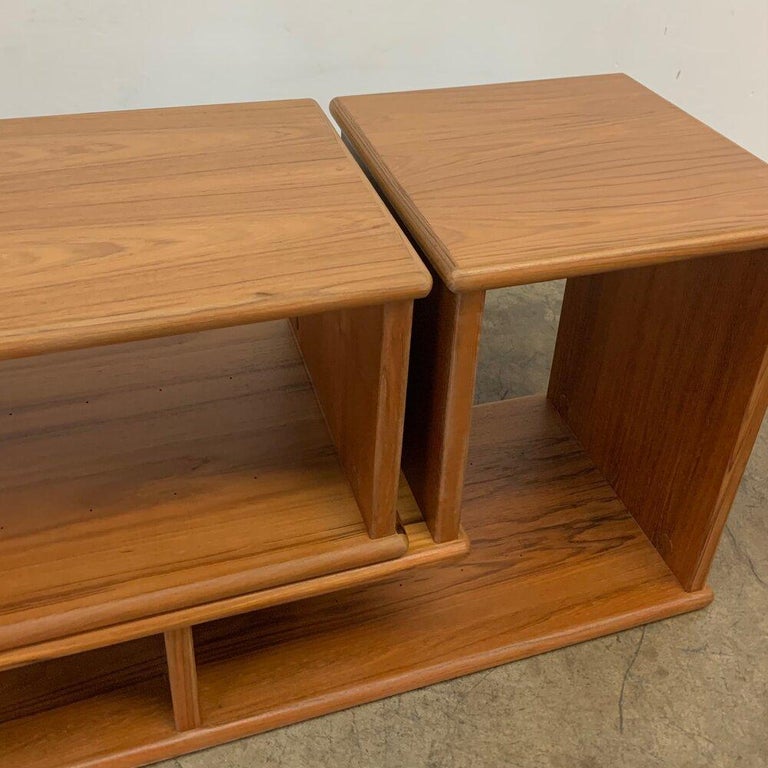 Modular Shelving in Teak, 2 Piece For Sale at 1stDibs