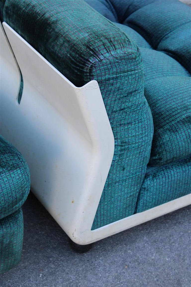 Modular Sofà Mario Bellini Amanta 1970s White and Green Italian Design ...