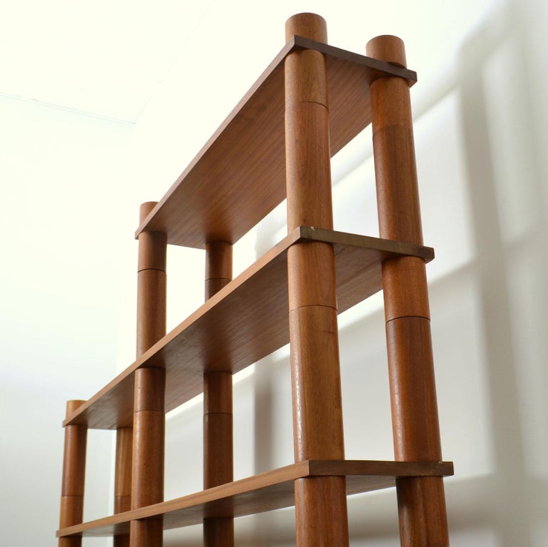 Modular Teak Free Standing Shelving Unit French 1960's For Sale at 1stDibs