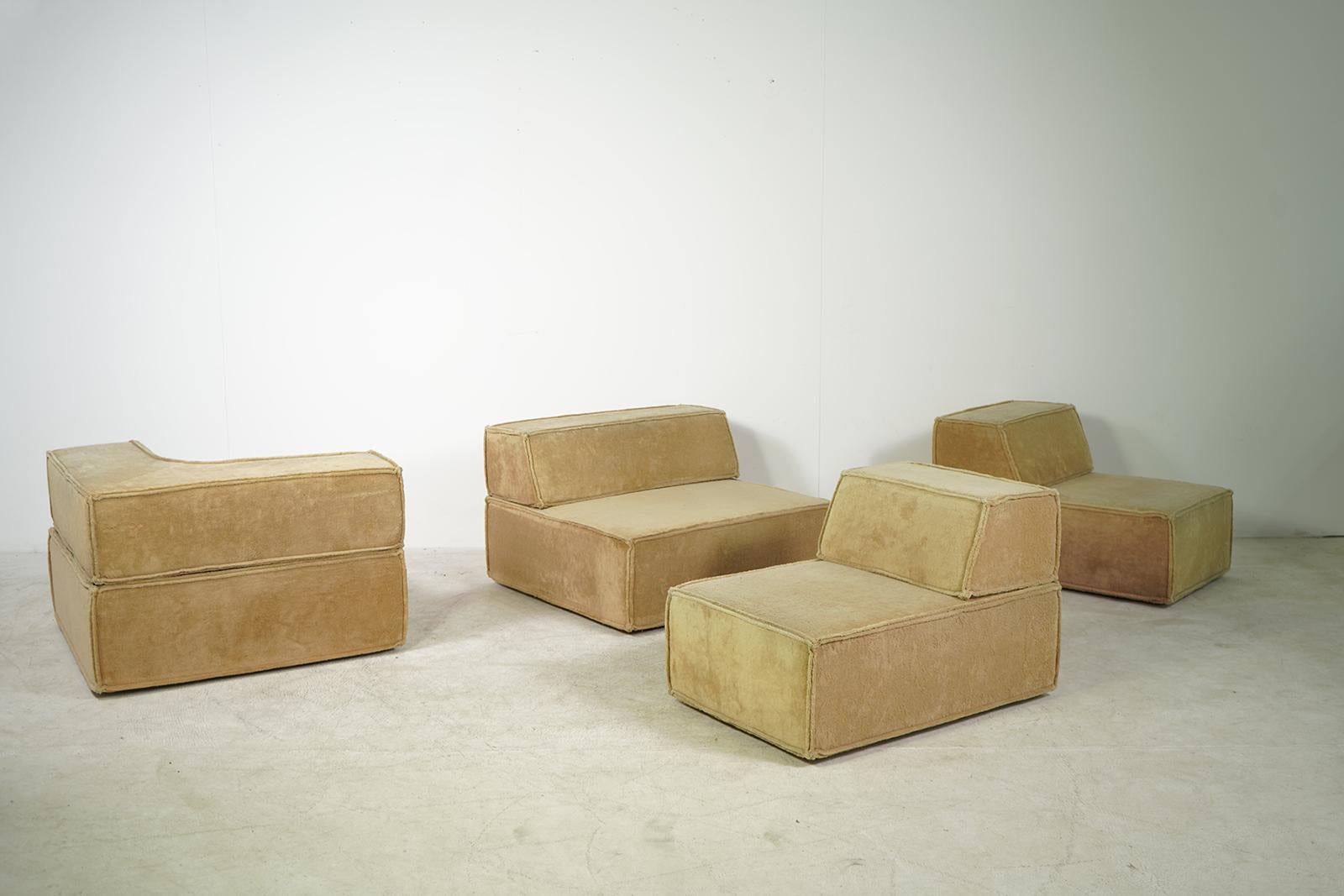 Modular Vintage Landscape Sofa COR Trio Germany 1970s in Beige Teddy ...