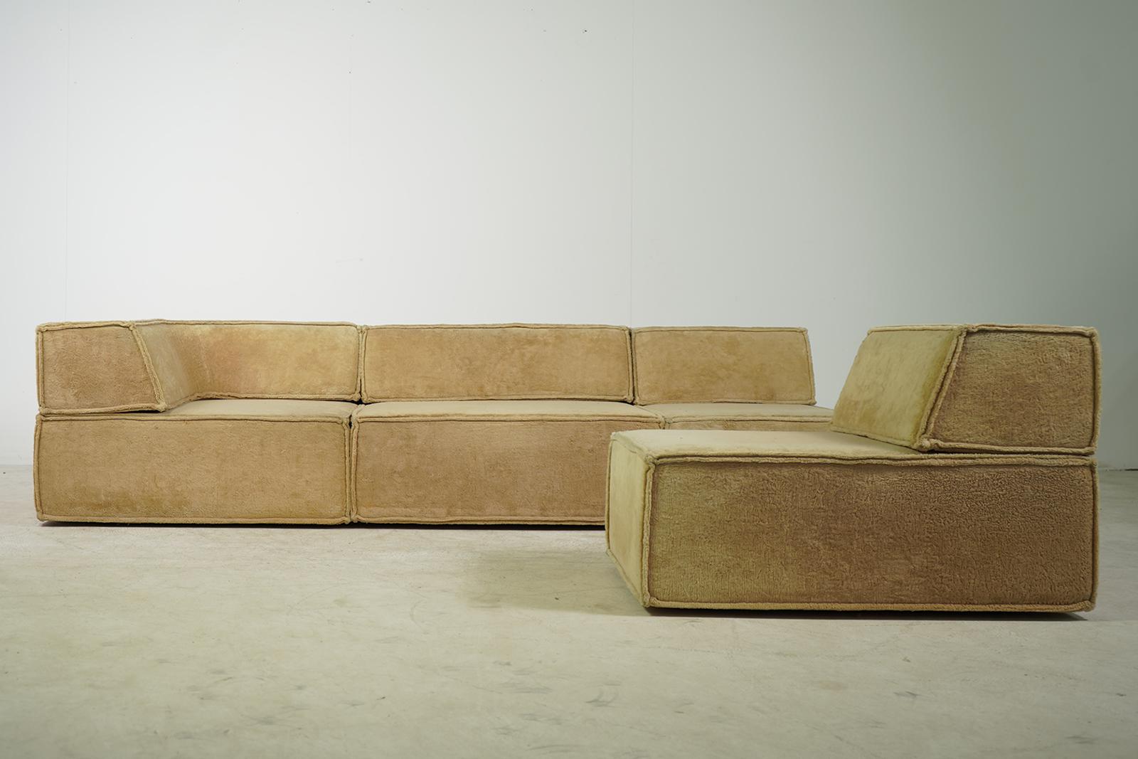 Modular Vintage Landscape Sofa COR Trio Germany 1970s in Beige Teddy ...