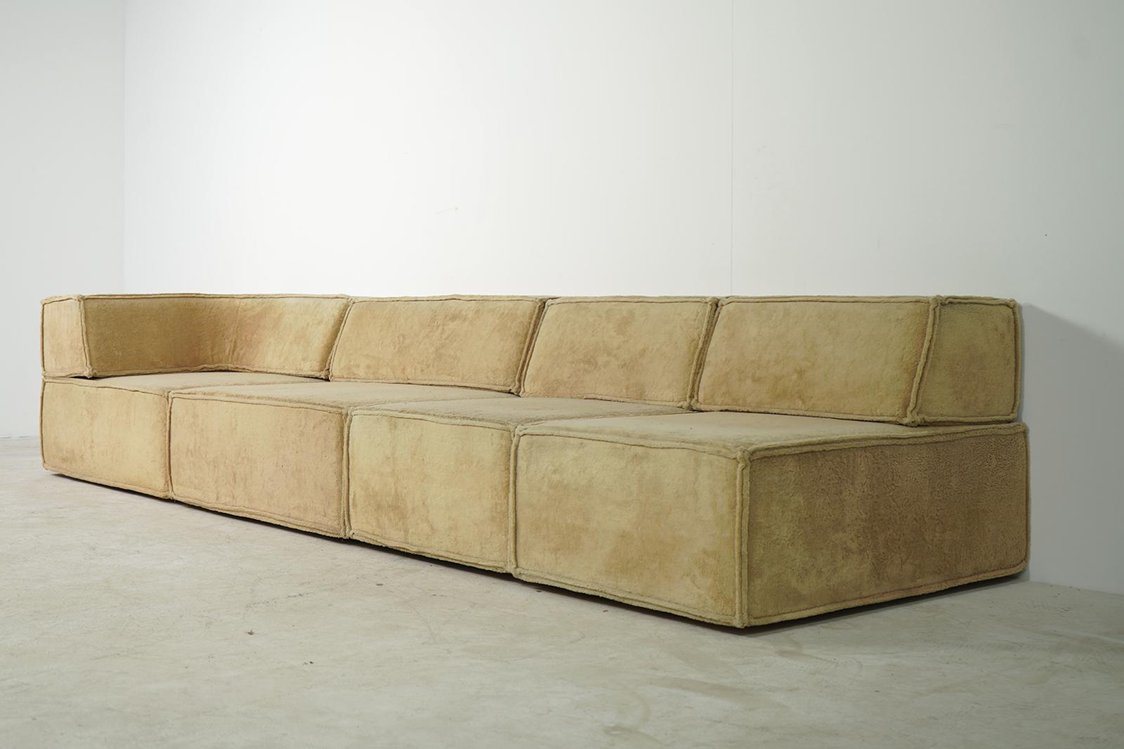 Modular Vintage Landscape Sofa COR Trio Germany 1970s in Beige Teddy ...