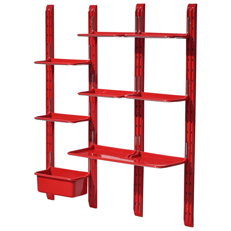 Alberto Rosselli for Saporiti 'Speedy' Modular Wall-Unit in Red For ...