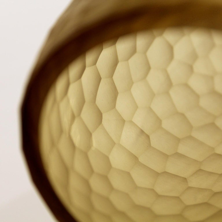 Artistic Mouth Blown Amber Glass Vase Entirely Grinded Modus by ...