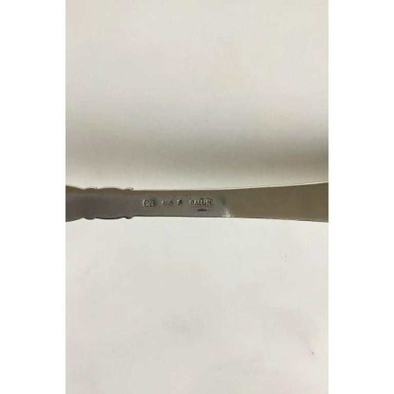 Mogens Ballin Silver Fish Serving Spoon Pierced with Stone For Sale at ...