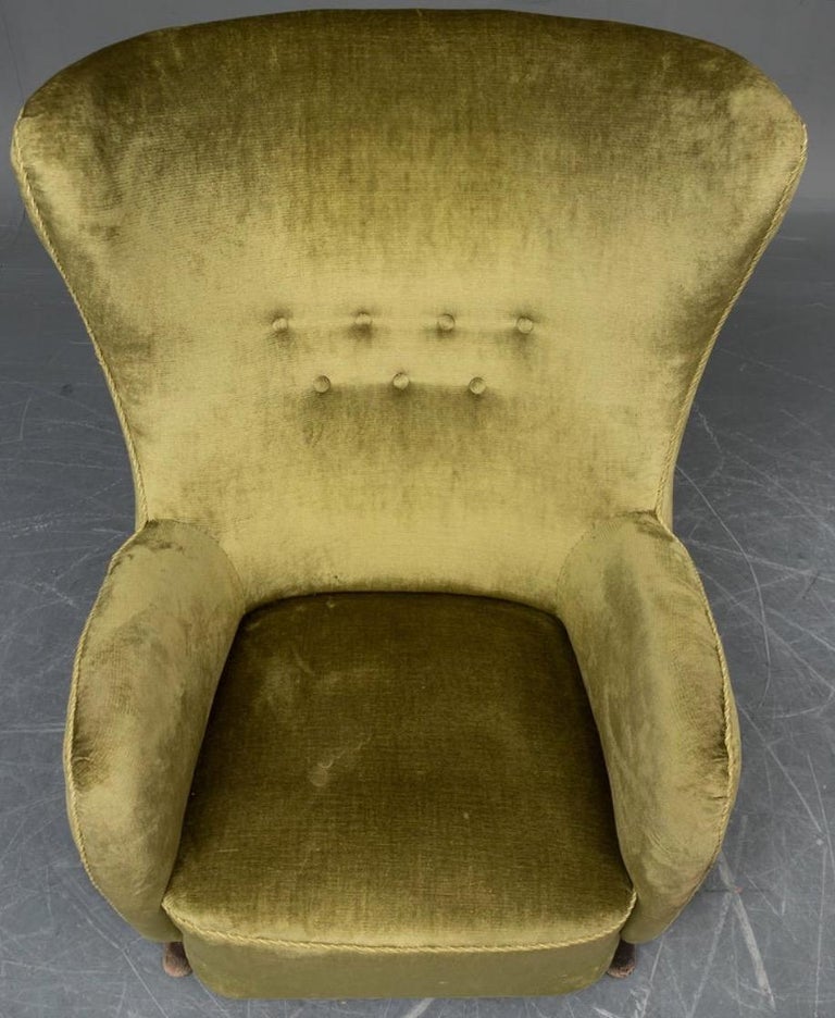 Mogens Lassen Green Chair Armchair 1940 Vintage Scandinavian Mid ...