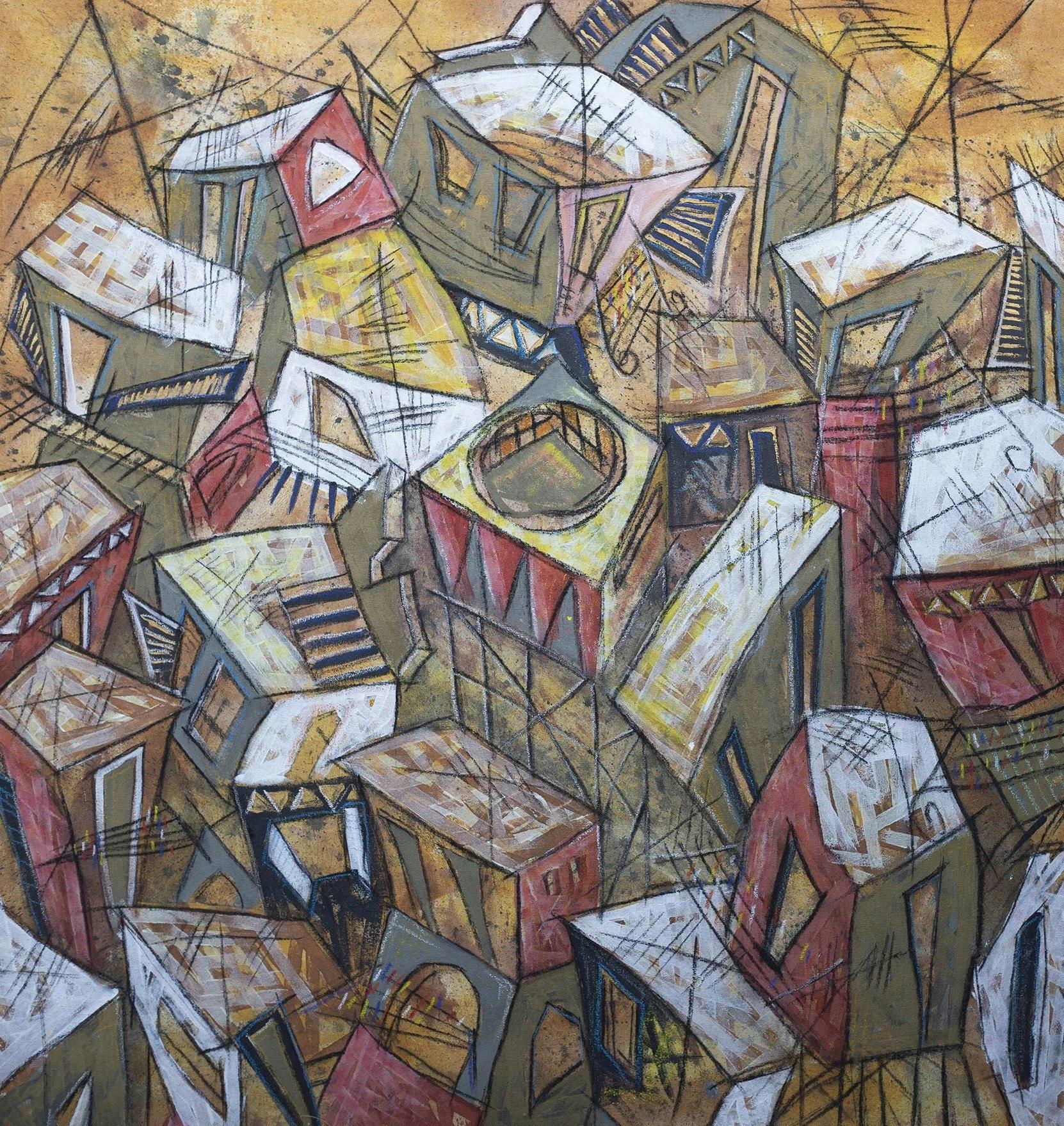 MOHAMED HUSSEIN - "Community" Painting 59" x 55" inch by Mohamed ...