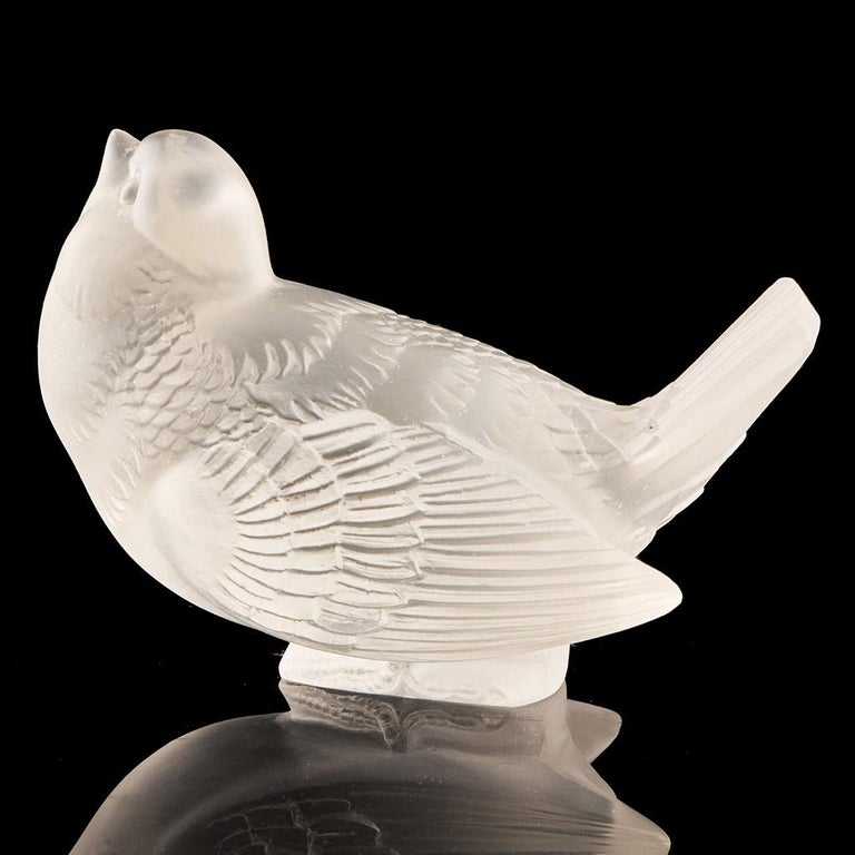 'Moineau Moquer' Rene Lalique Glass Paperweight For Sale at 1stDibs
