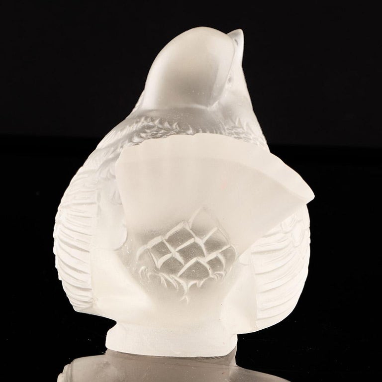 'Moineau Moquer' Rene Lalique Glass Paperweight For Sale at 1stDibs