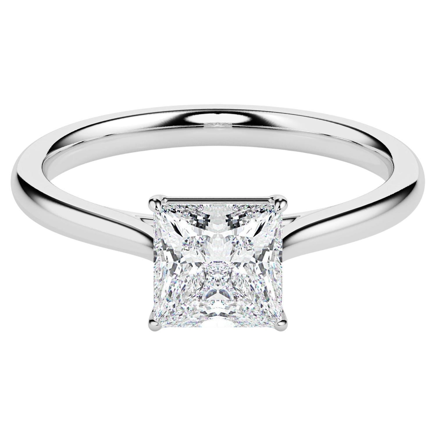 2 CT Princess Cut Moissanite Engagement Ring 925 Sterling Silver ...