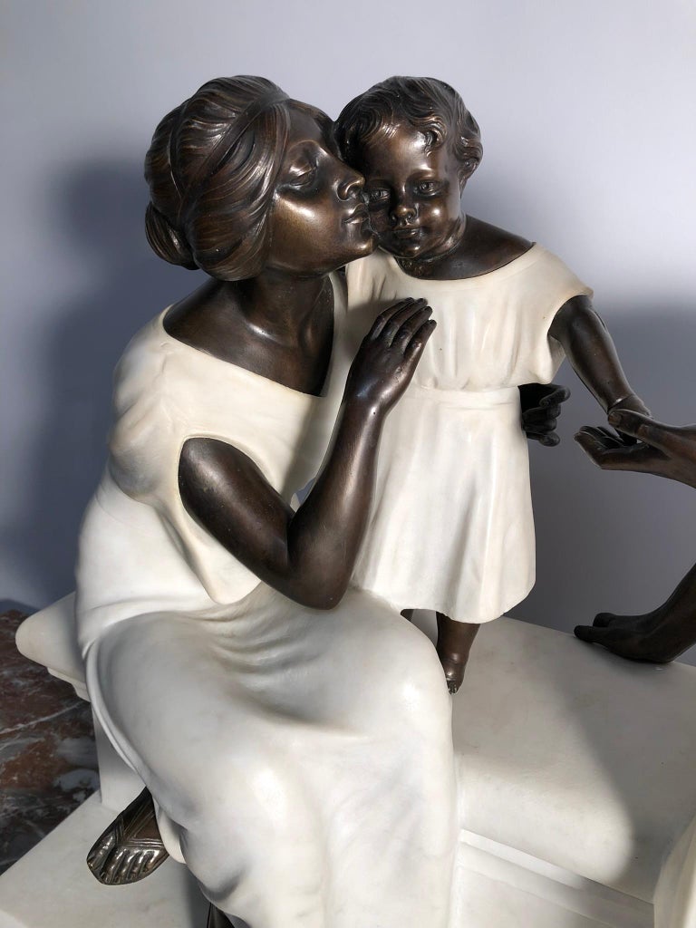 Italian Molded and Carved White Marble Group : The education of ...