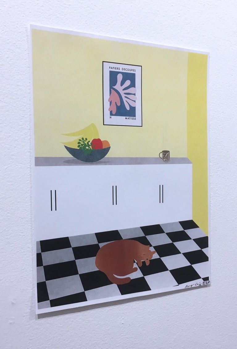 Molly Craig - Kitchen Cat, Digital Painting Print, Interiors, Still ...