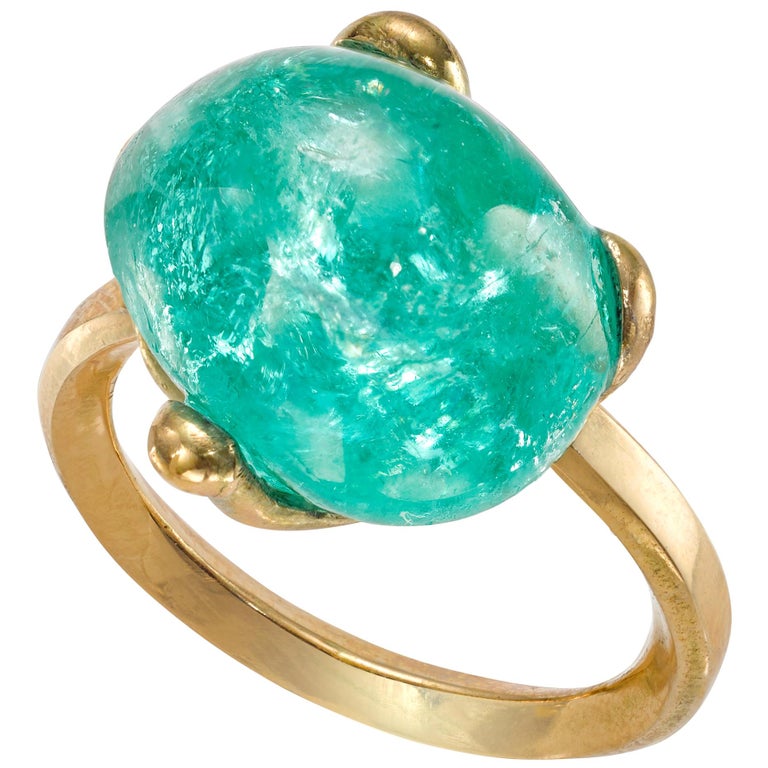 Molten Muzo Ring I 18 Carat Recycled Gold 11.05 Carat Emerald at 1stDibs