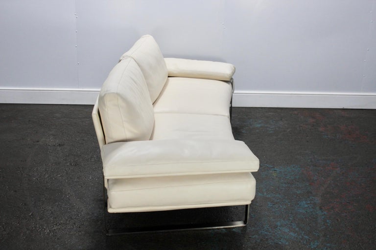 Molteni and C “Still SDC250” Curved Sofa in Ivory Leather For Sale at ...